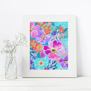 Hibiscus Seamless Preppy Pattern, Pink and Purple Seamless Blooms ...