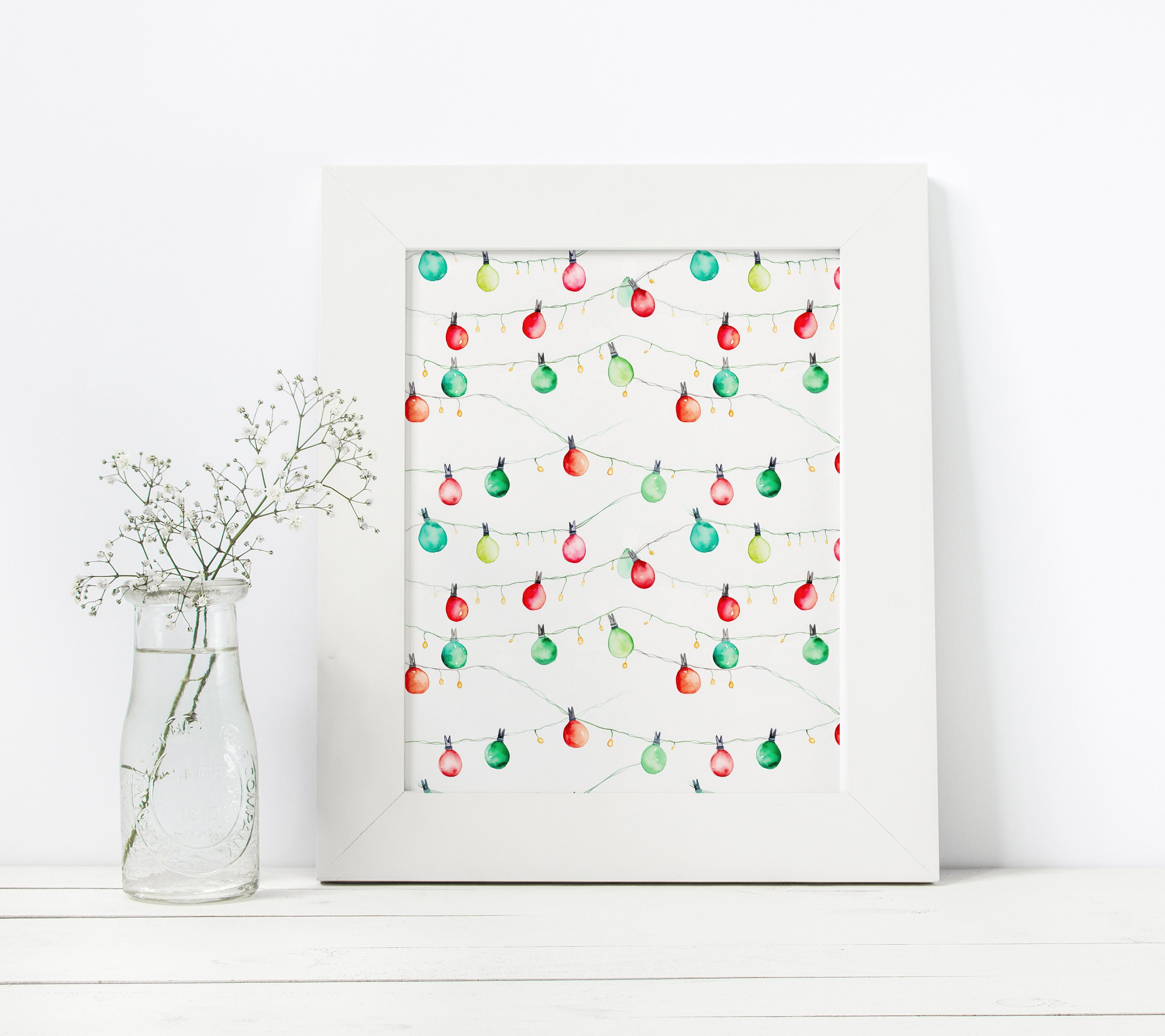 Seamless Christmas Lights Pattern, Seamless String of Christmas Lights ...