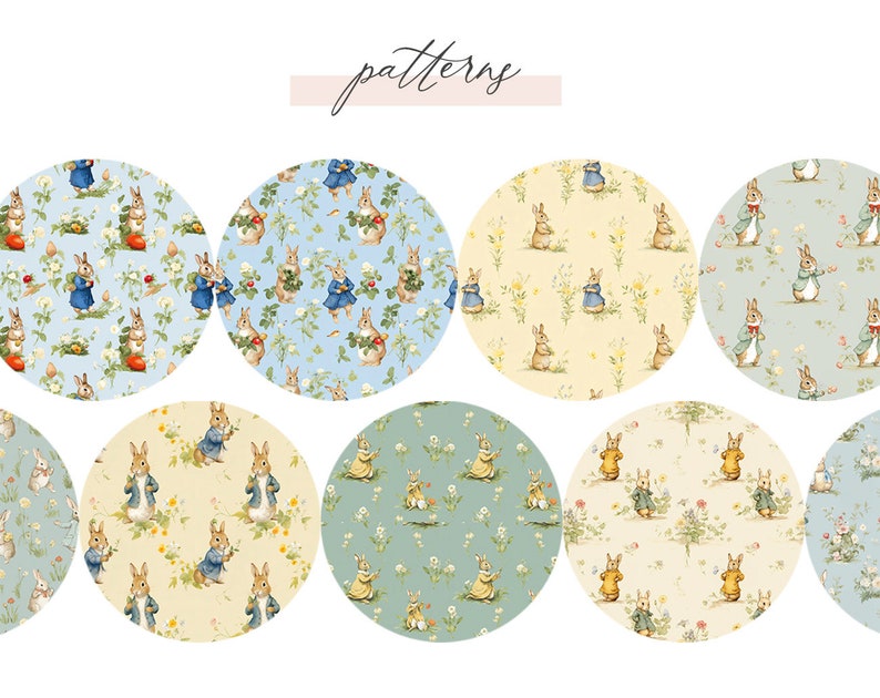 Seamless Cottagecore Rabbit Patterns Seamless Cottagecore - Etsy