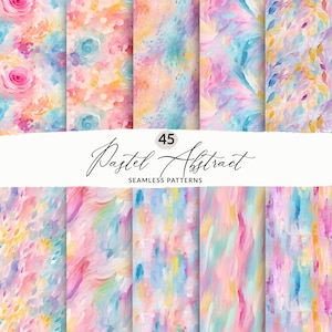 45 Abstract Pastel Painted Patterns, Seamless Paint Strokes Patterns ...