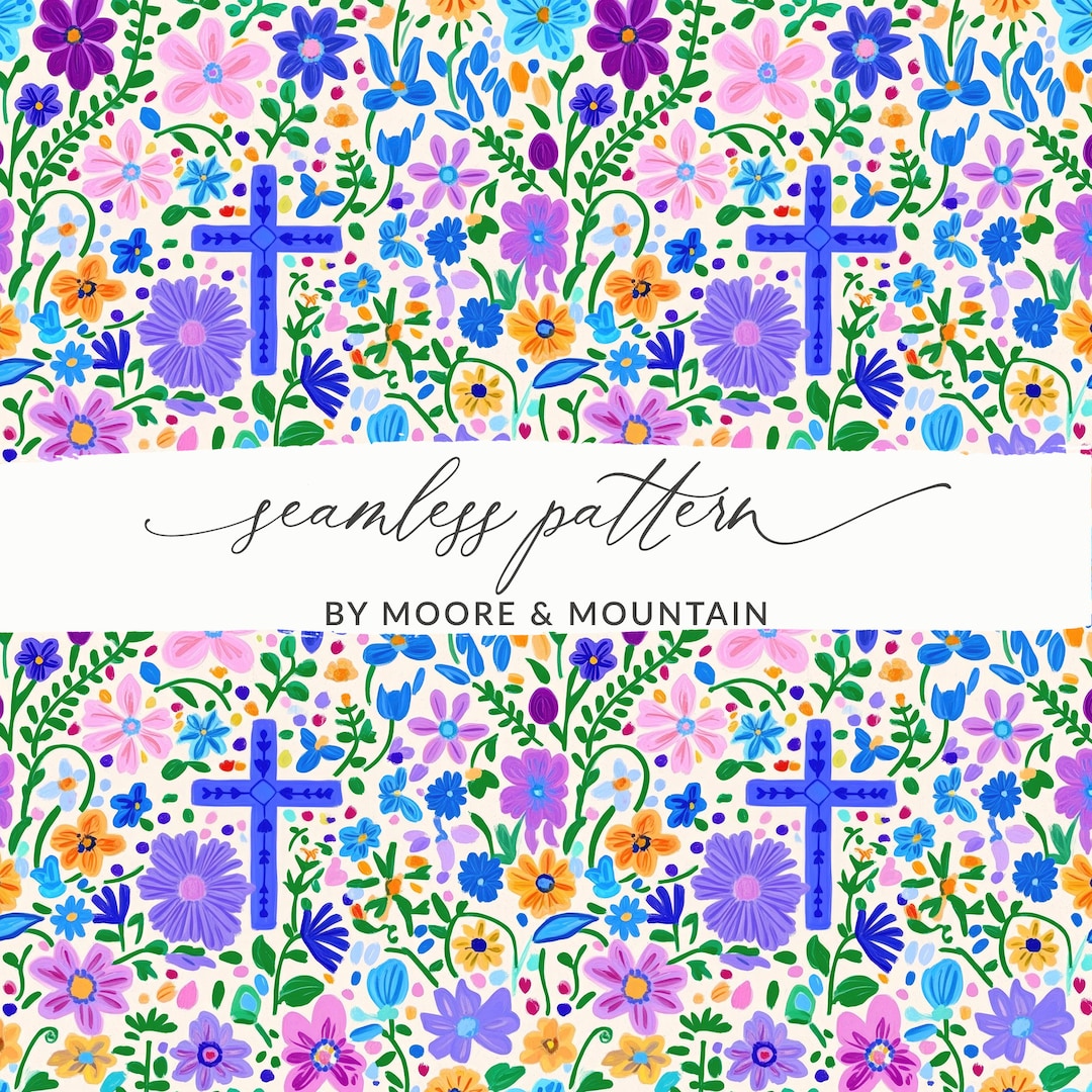 Blue Christian Cross Background Pattern, Spring Easter Cross Pattern ...