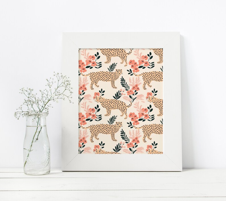 Seamless Leopard Pattern, Cute Leopard Animal Pattern, Seamless Jungle ...