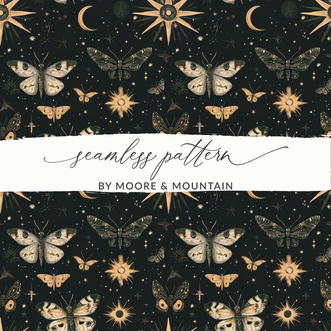 Whimsigoth Seamless Background Pattern Celestial Background Repeating ...