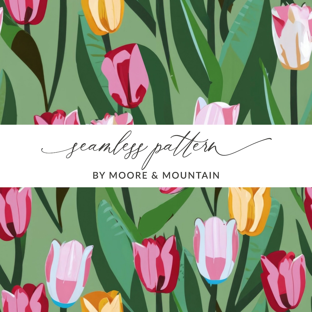 Seamless Tulips Pattern Repeating Tulip Background Pattern Seamless ...