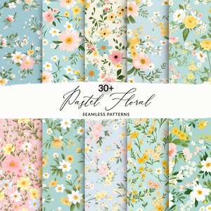 Seamless Pastel Floral Patterns, Pastel Ditsy Floral Backgrounds ...