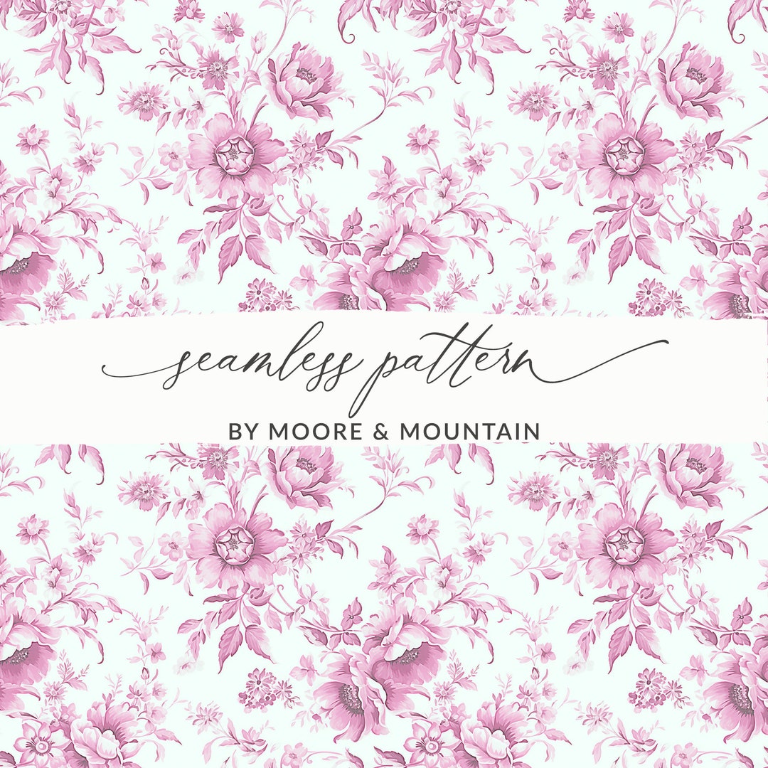 Watercolor Chinoiserie Pattern Pink Chinoiserie Floral Pattern Pink ...