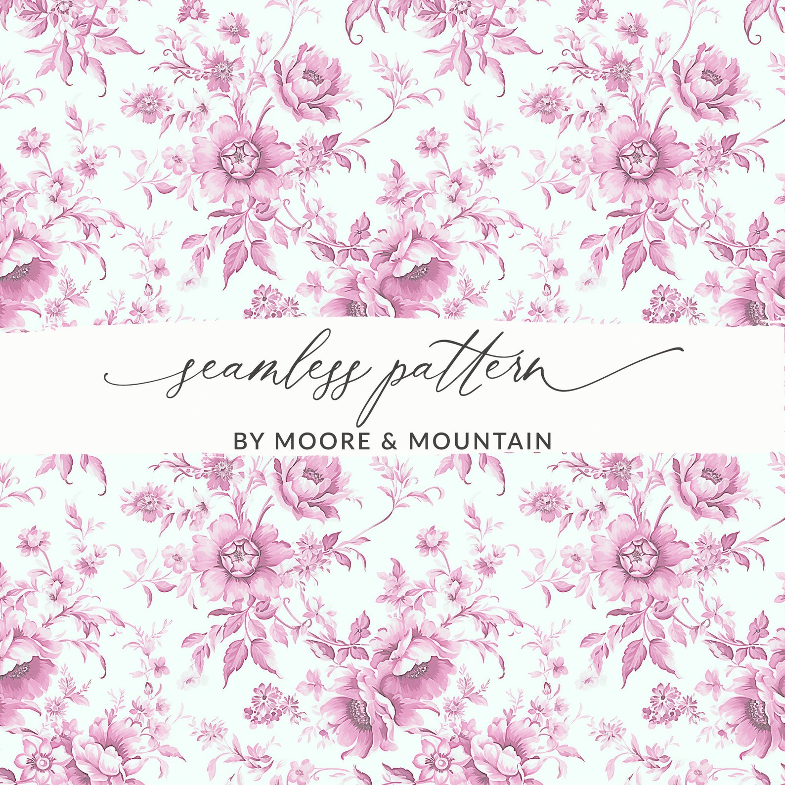 Watercolor Chinoiserie Pattern Pink Chinoiserie Floral Pattern Pink ...