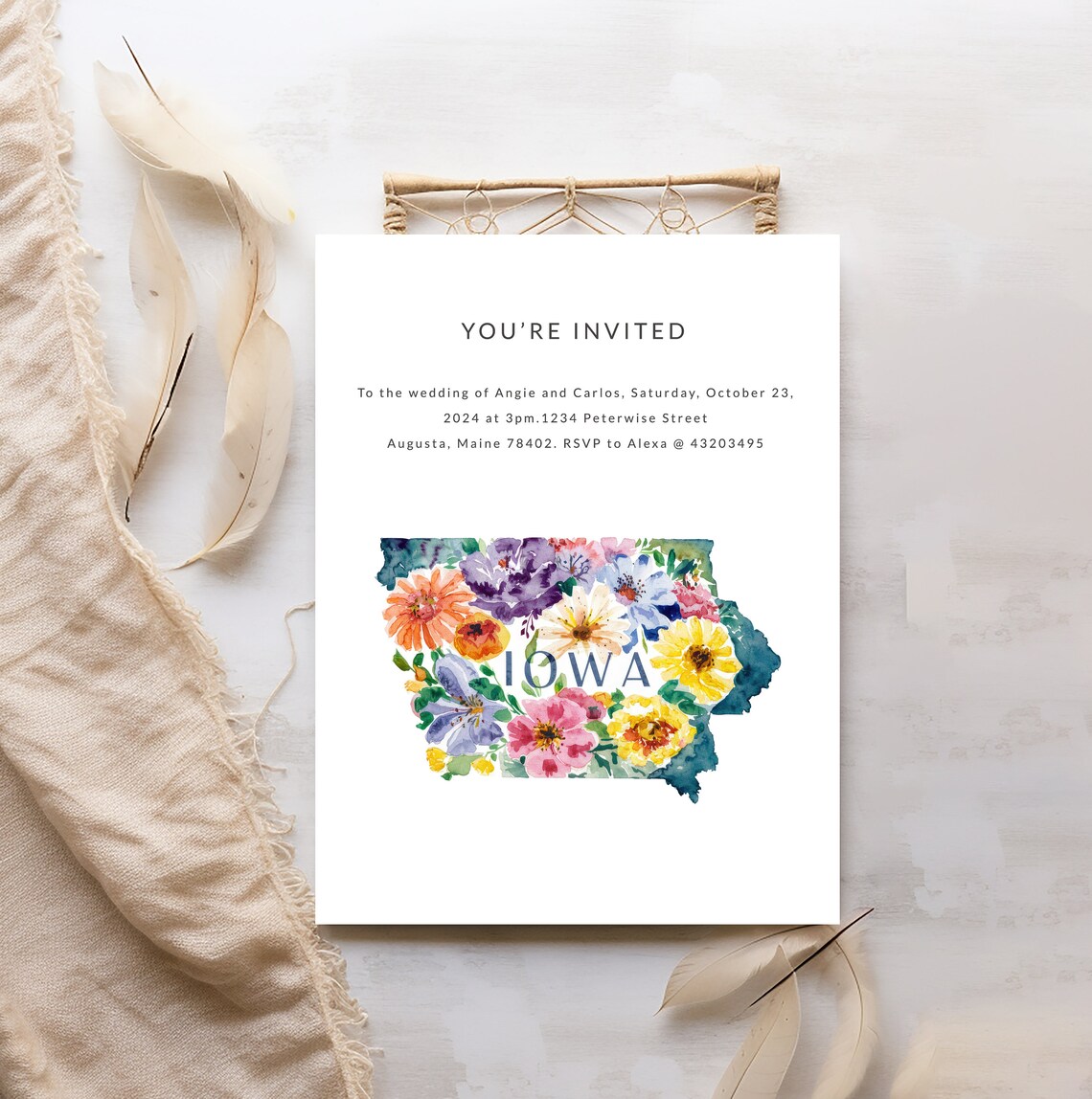 Iowa Clipart, Iowa State PNG, Iowa State With Flowers, Watercolor ...
