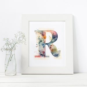Boho Floral Alphabet, Boho Alphabet PNG Floral Watercolor Alphabet ...