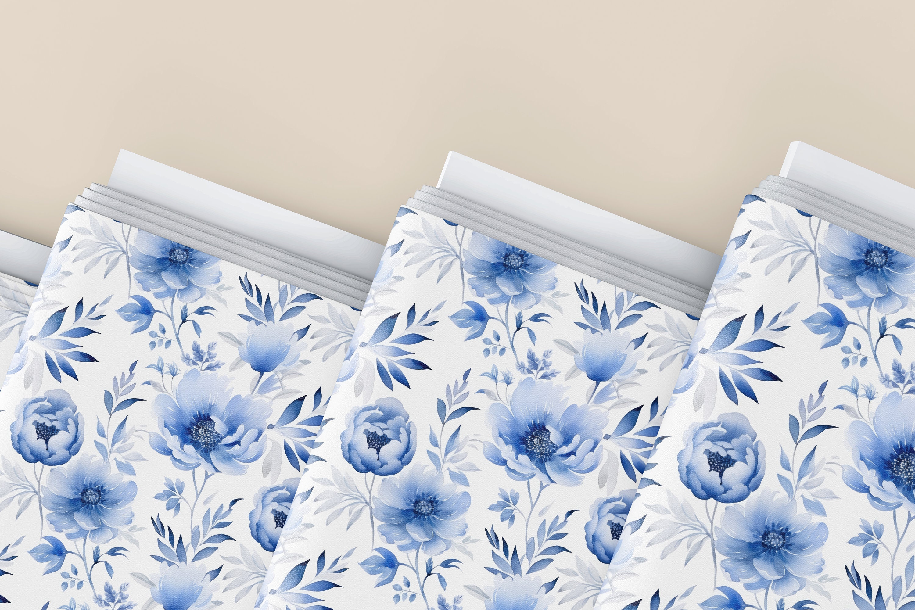 Watercolor Chinoiserie Pattern Seamless Blue Painted Chinoiserie Floral ...