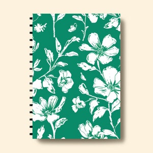 Seamless Green Block Print Floral Pattern, Seamless Kelly Green Floral Background Pattern ...