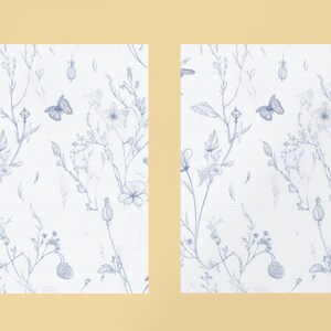 Delicate Blue Toile Seamless Pattern With Birds and Floral Vines ...