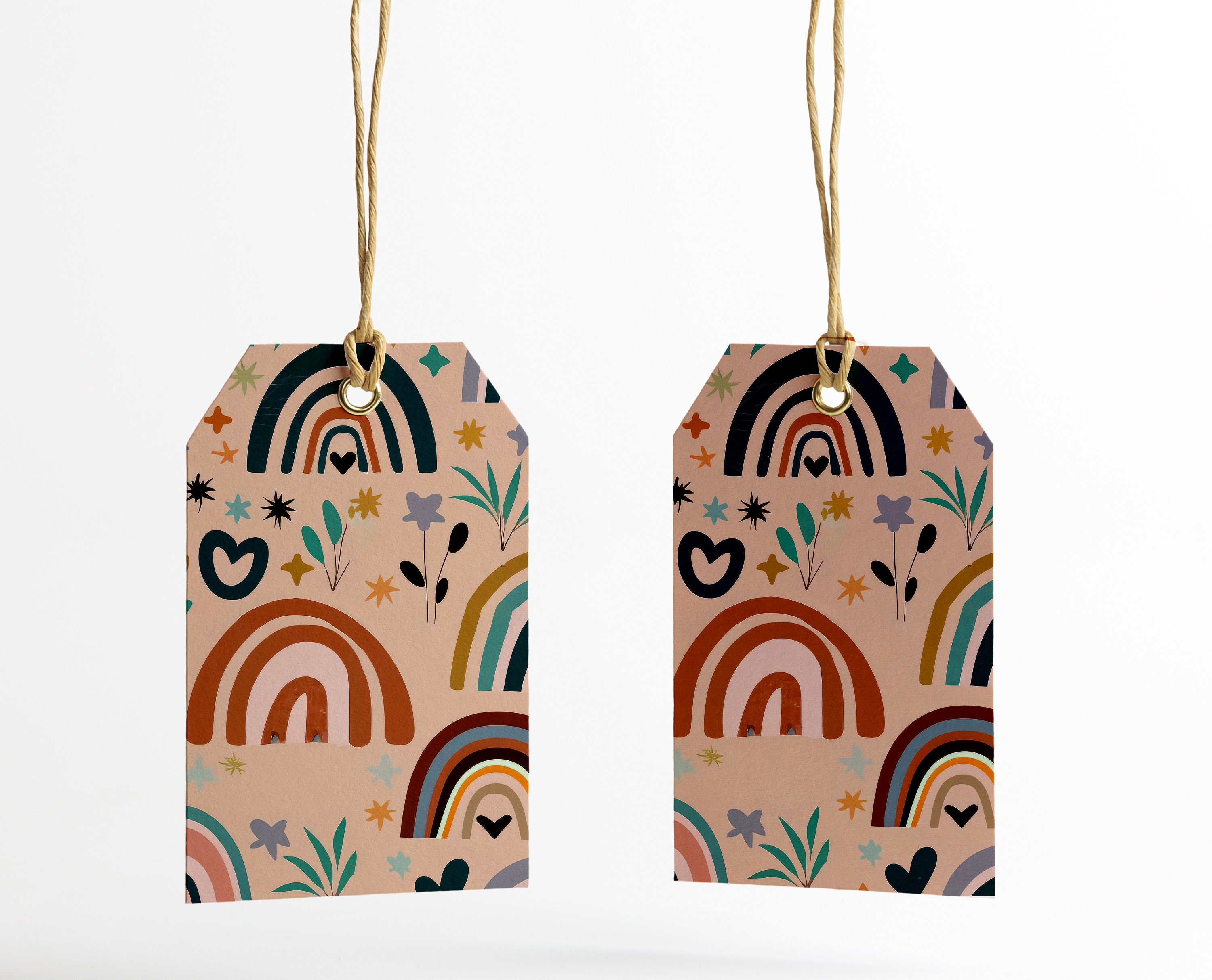 Boho Rainbow Background Pattern, Seamless Boho Rainbow Digital Paper ...