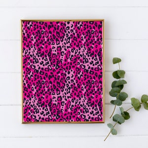 Hot Pink Cheetah Print Seamless Pattern, Neon Pink Animal Print ...