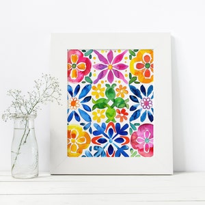 Mexican Tile Seamless Pattern, Seamless Watercolor Talavera Tile ...