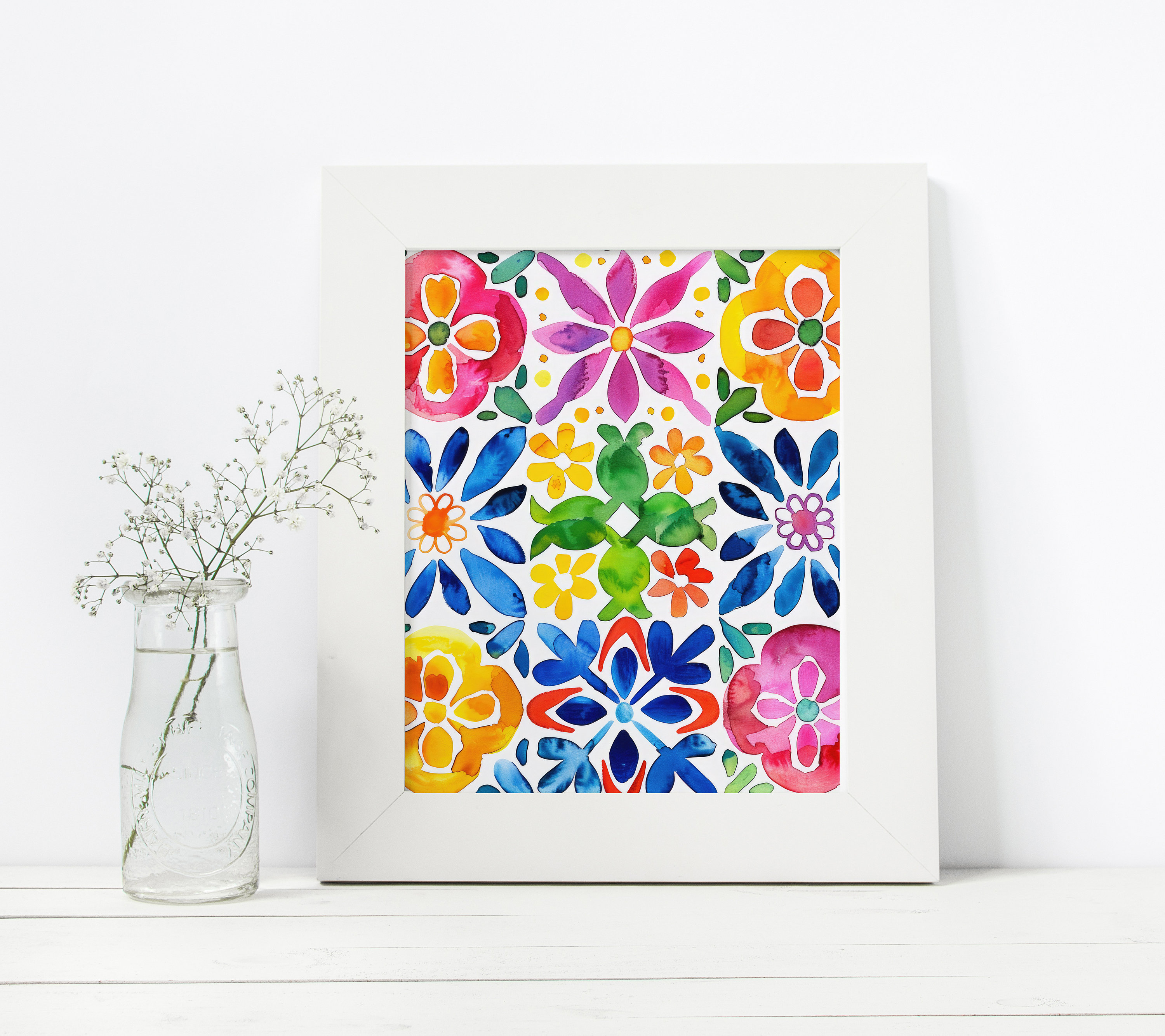 Mexican Tile Seamless Pattern, Seamless Watercolor Talavera Tile ...