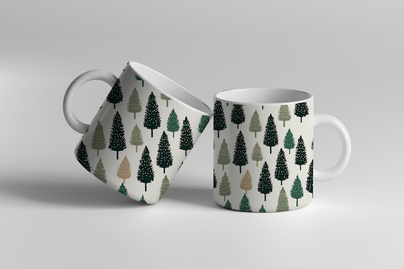 Seamless Evergreen Trees Patterns, Seamless Forest Background, Seamless ...