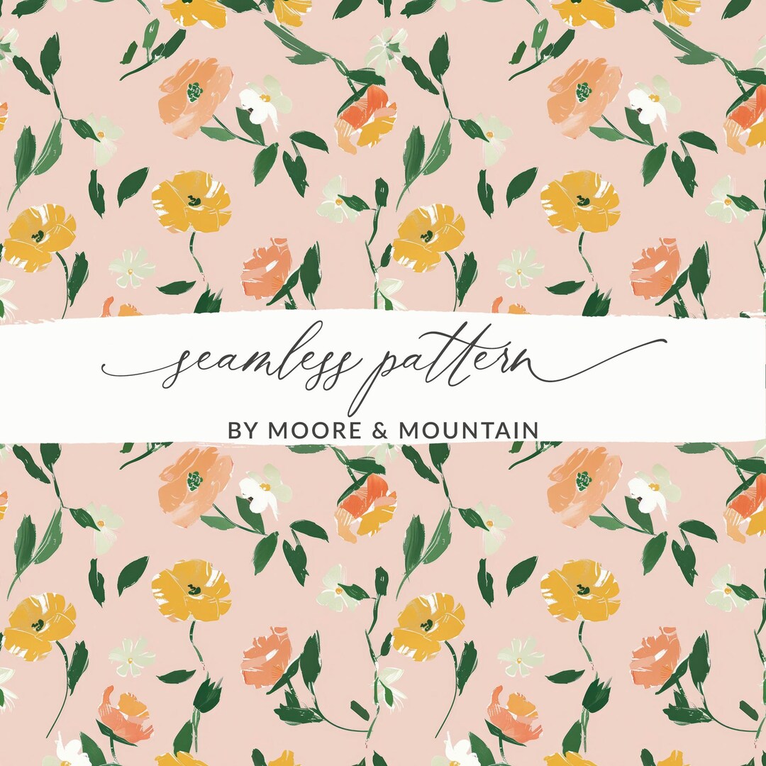 Blush Pink Spring Floral Seamless Spring Wildflower Background Pattern ...