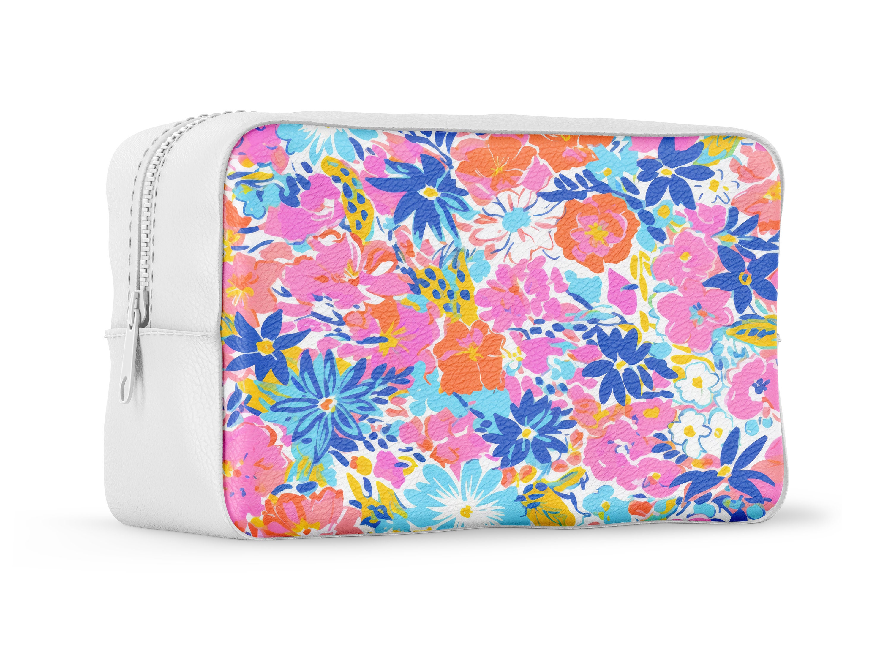 Bright Blue Floral Background, Repeating Preppy Flowers Pattern, Summer ...