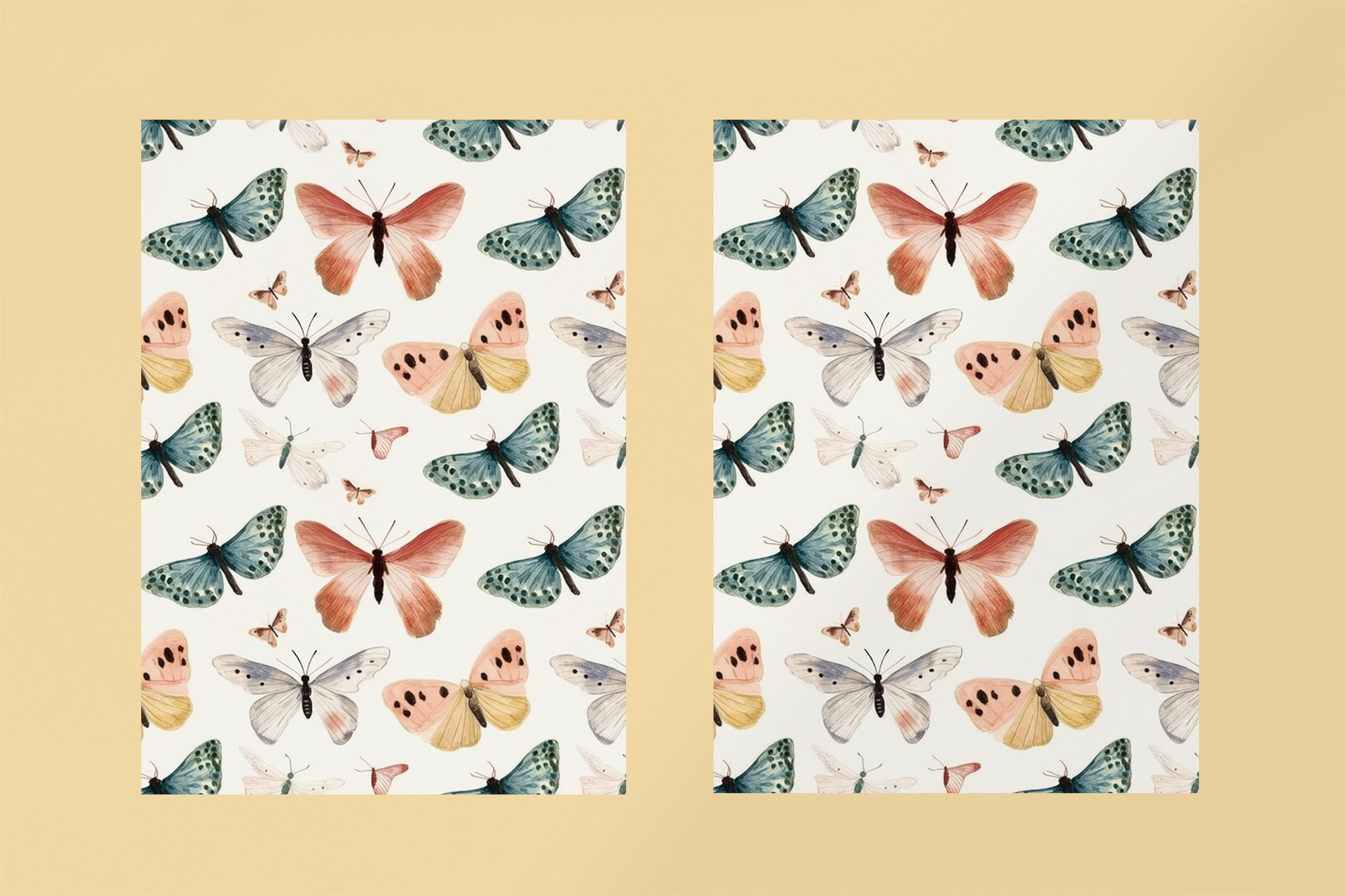 Seamless Moth Pattern Boho Moths Background Seamless Painted Moths ...