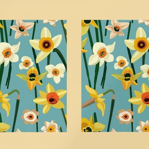 Hand Drawn Daffodils Pattern Spring Daffodils Repeating Pattern, Modern ...