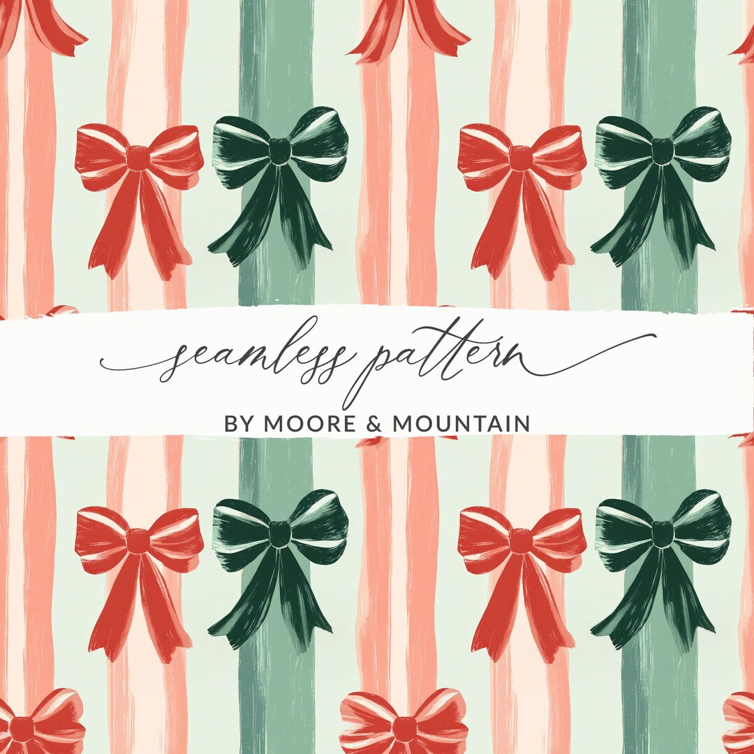 Seamless Christmas Bow Pattern Red and Green Christmas Bows Seamless ...