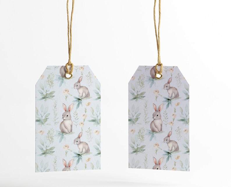 Blue Watercolor Bunny Seamless Background, Repeating Spring Bunnies ...