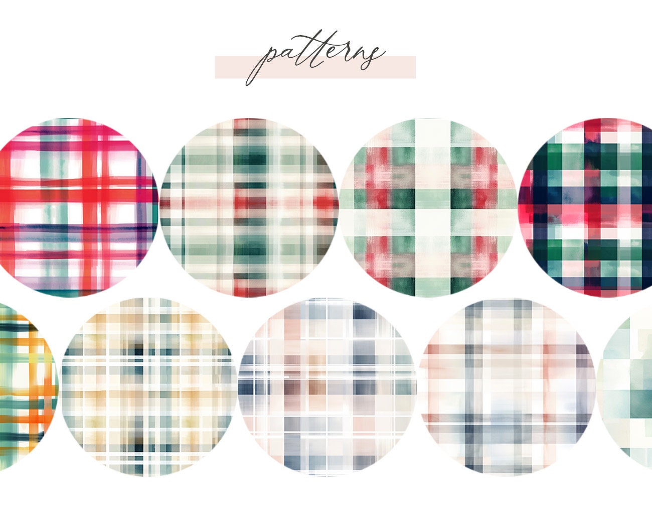 Watercolor Plaid Seamless Patterns Seamless Gingham, Christmas Plaid ...