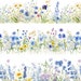 25 Seamless Meadow Borders, Blue Wildflower Borders, Seamless Blue ...