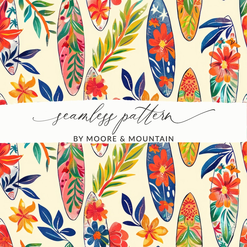 Seamless Surfboard Pattern, Hawaiian Surfboard Seamless Pattern ...