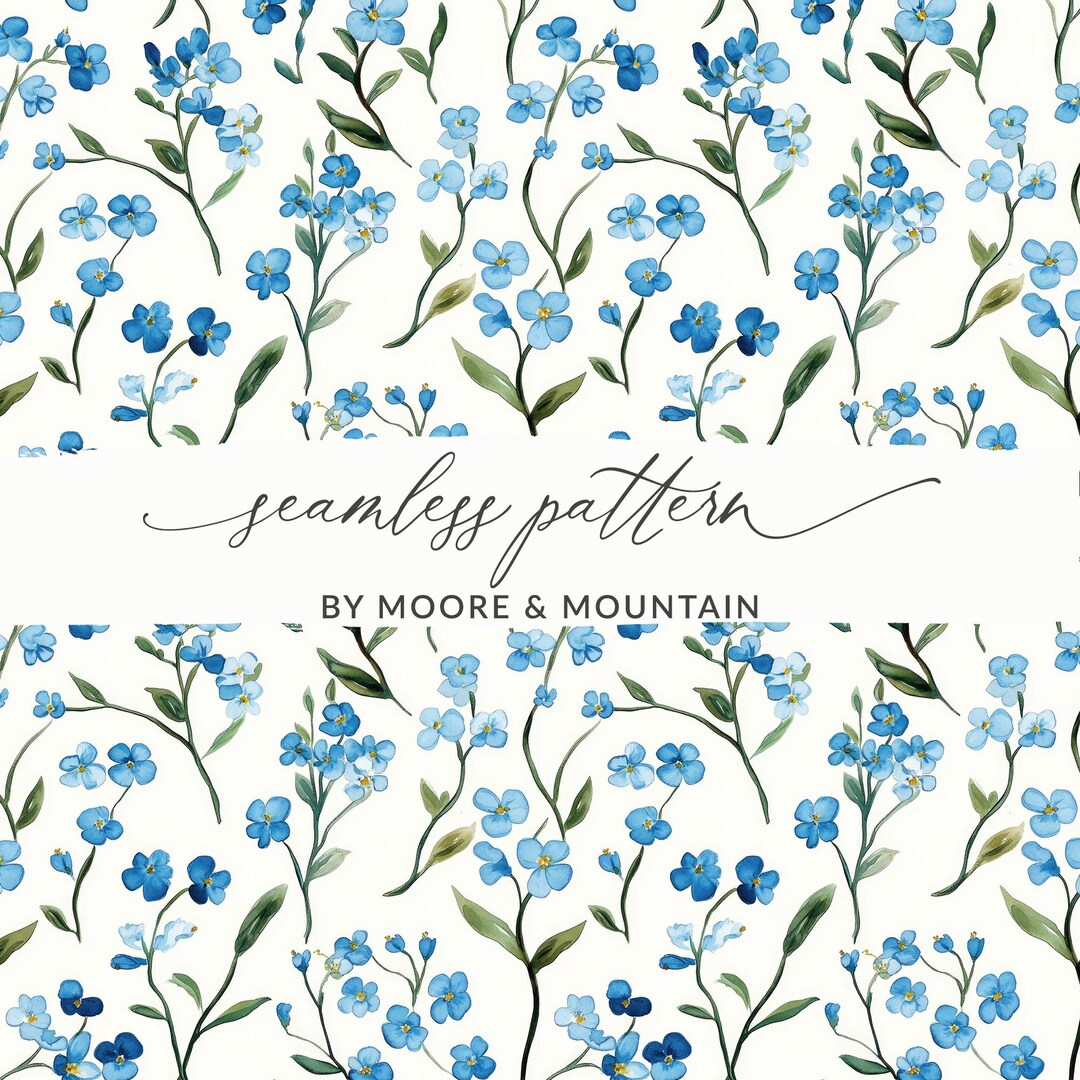 Light Blue Boy Floral Background Pattern for Baby Boys Seamless Tiny ...