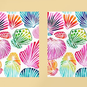 Watercolor Seashells Background, Bright Seashells Seamless Pattern ...