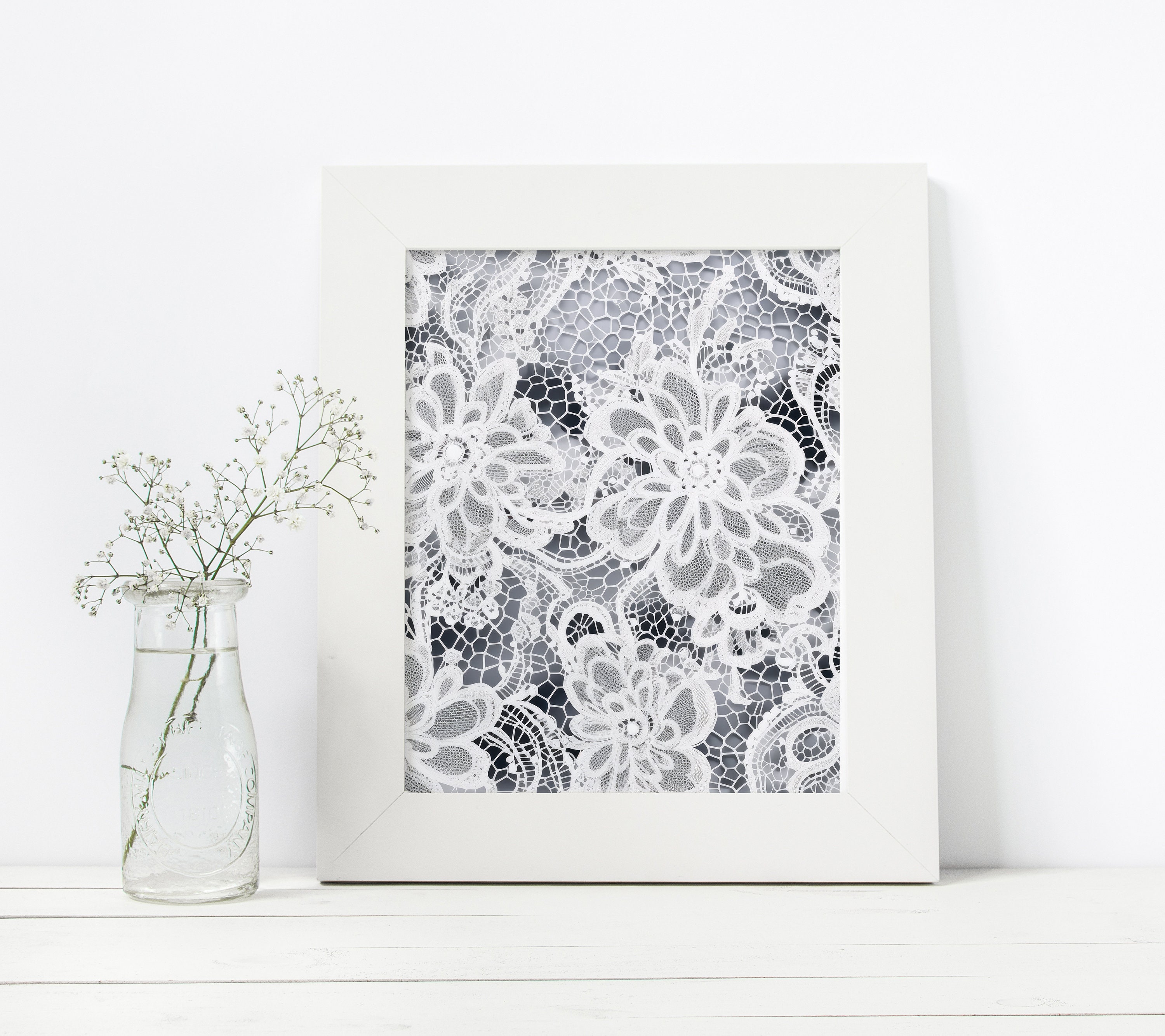 Seamless Lace Background Black Lace Repeating Background, Black and ...