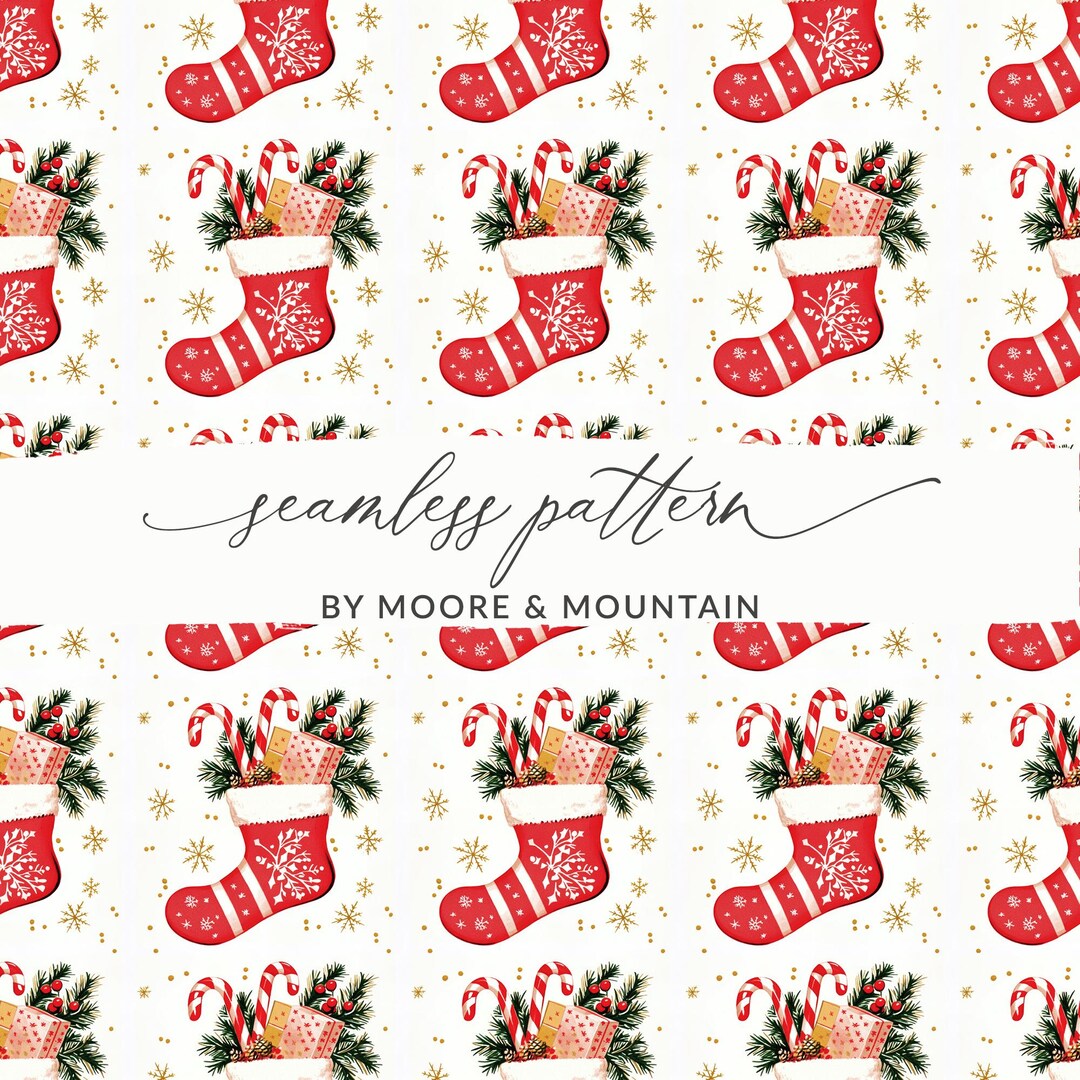 Christmas Stocking Seamless Background Pattern Christmas Stocking ...