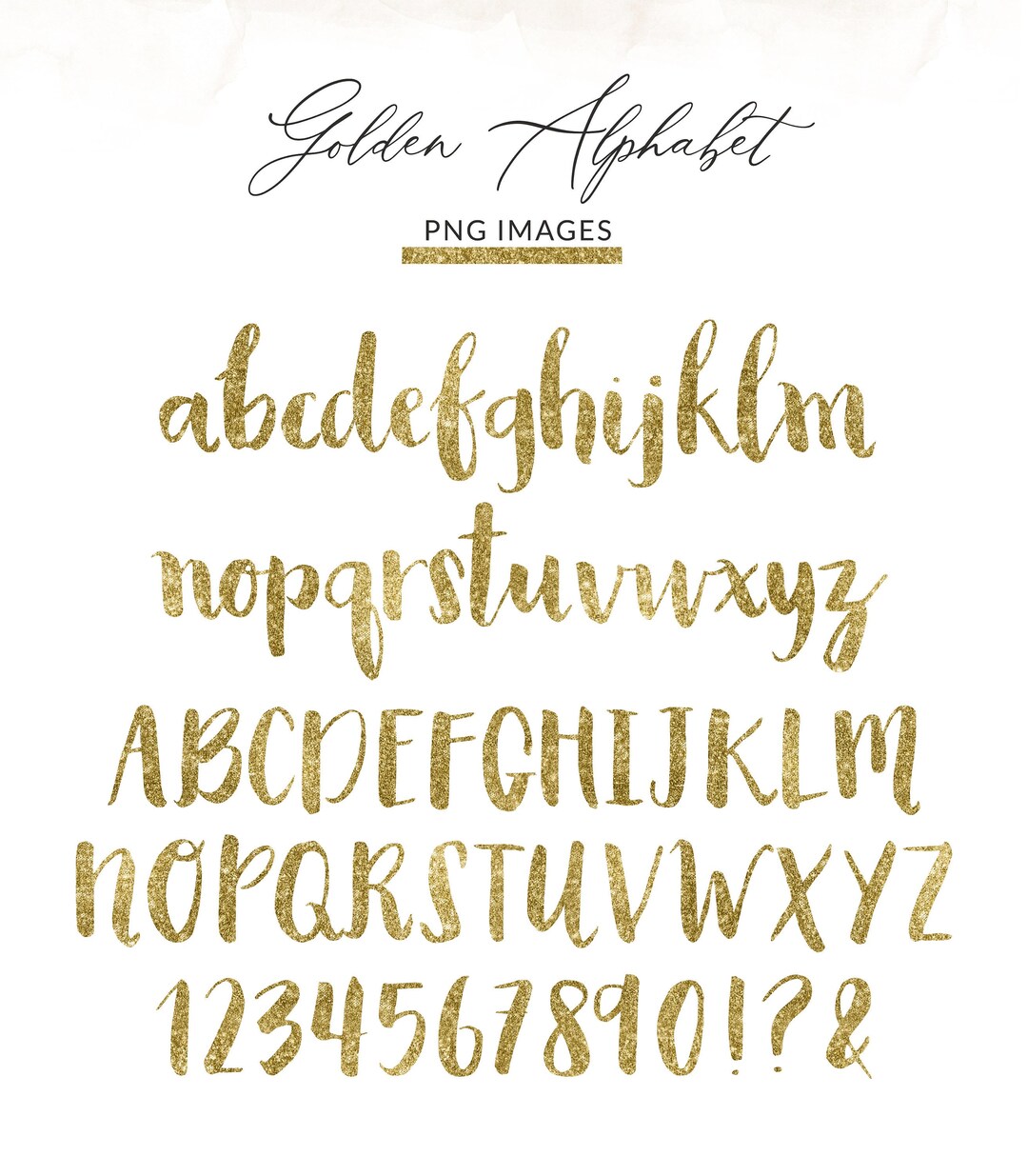 Gold Glitter Alphabet Clipart, Gold Glitter Alphabet PNG, Gold Letters ...