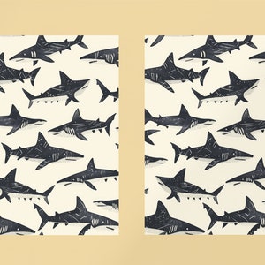 Shark Seamless Pattern, Repeating Shark Background, Seamless Pattern ...