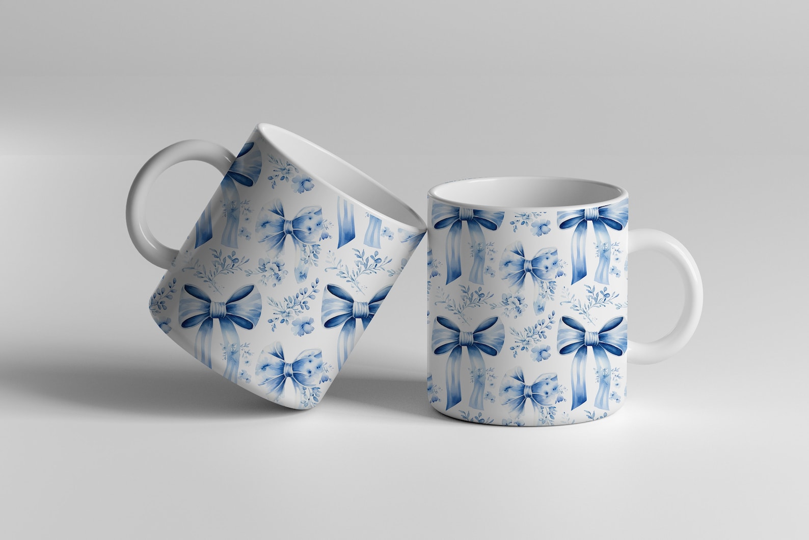 Blue Bow Seamless Pattern, Blue Bow Background, Watercolor Bow ...