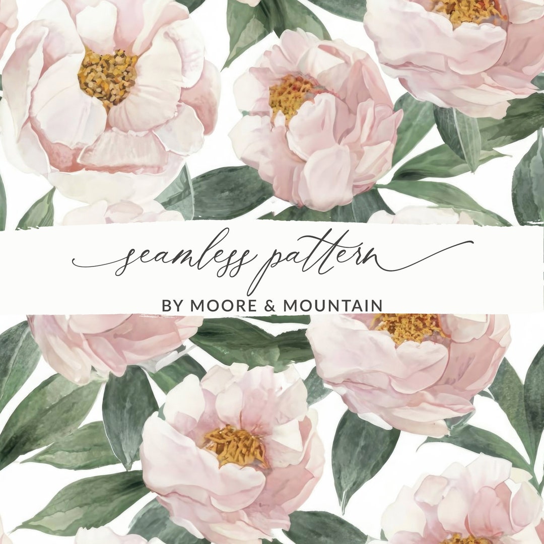 Neutral Peony Seamless Background Botanical Peony Background Pattern ...