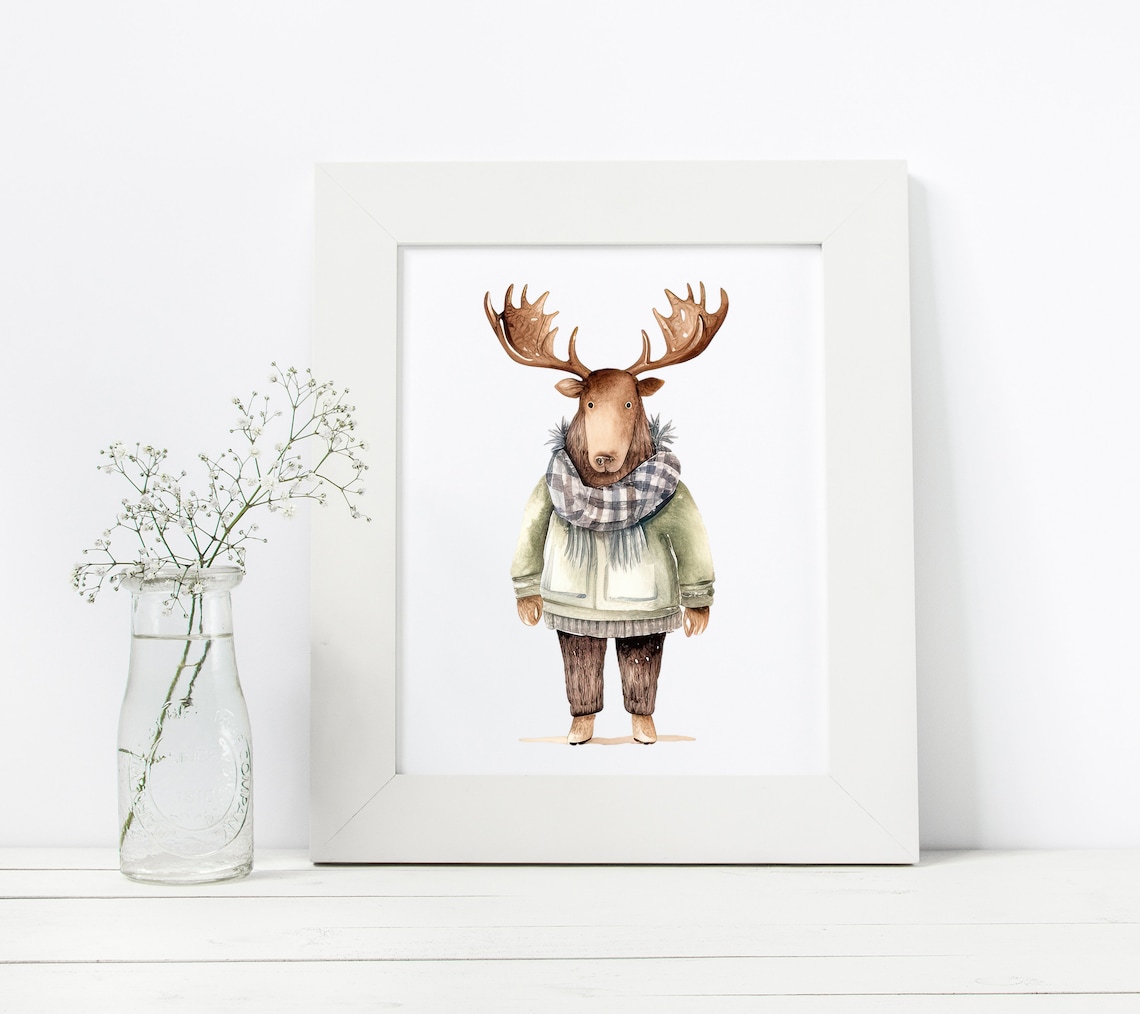 30 Watercolor Winter Animals Clipart, Winter Animals in Sweaters ...