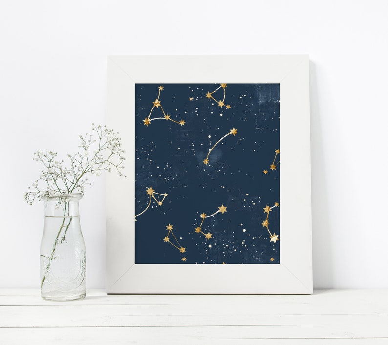 Constellation Seamless Background Pattern Starry Night Sky Seamless ...