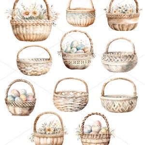 Watercolor Basket Clipart Boho Easter Basket Clipart, Boho Watercolor ...