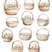 Watercolor Basket Clipart Boho Easter Basket Clipart, Boho Watercolor ...