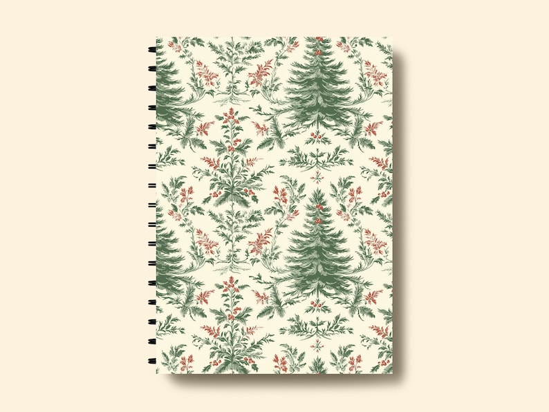 Vintage Tree Toile Seamless Pattern Antique Style Christmas Tree Toile ...