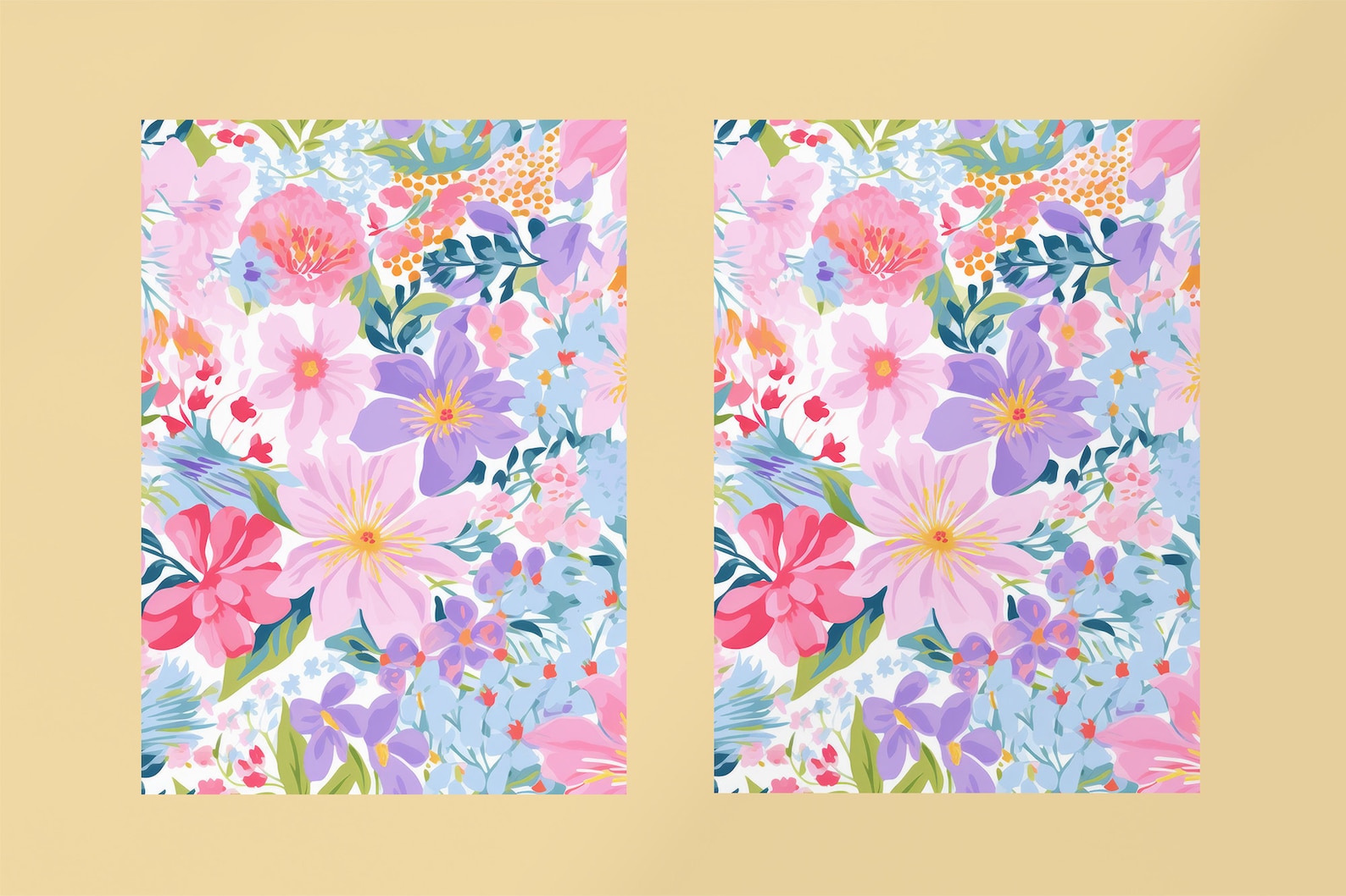 Purple Ditsy Flowers Pattern, Seamless Ditsy Floral Background Girly ...