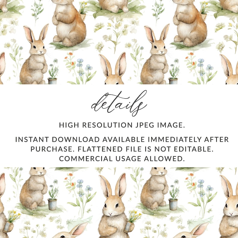 Cottagecore Bunny Background, Seamless Cottagecore Rabbit Pattern ...