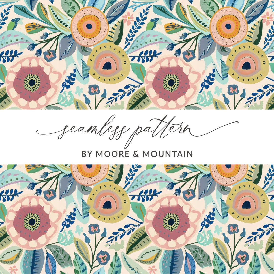 Mod Flowers Repeating Pattern Mod Floral Background, Mod Flowers ...