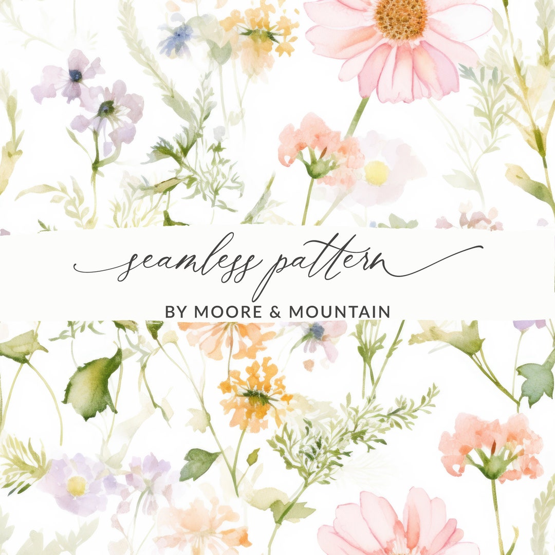 Pastel Spring Floral Pattern, Pastel Floral Background, Seamless Meadow ...