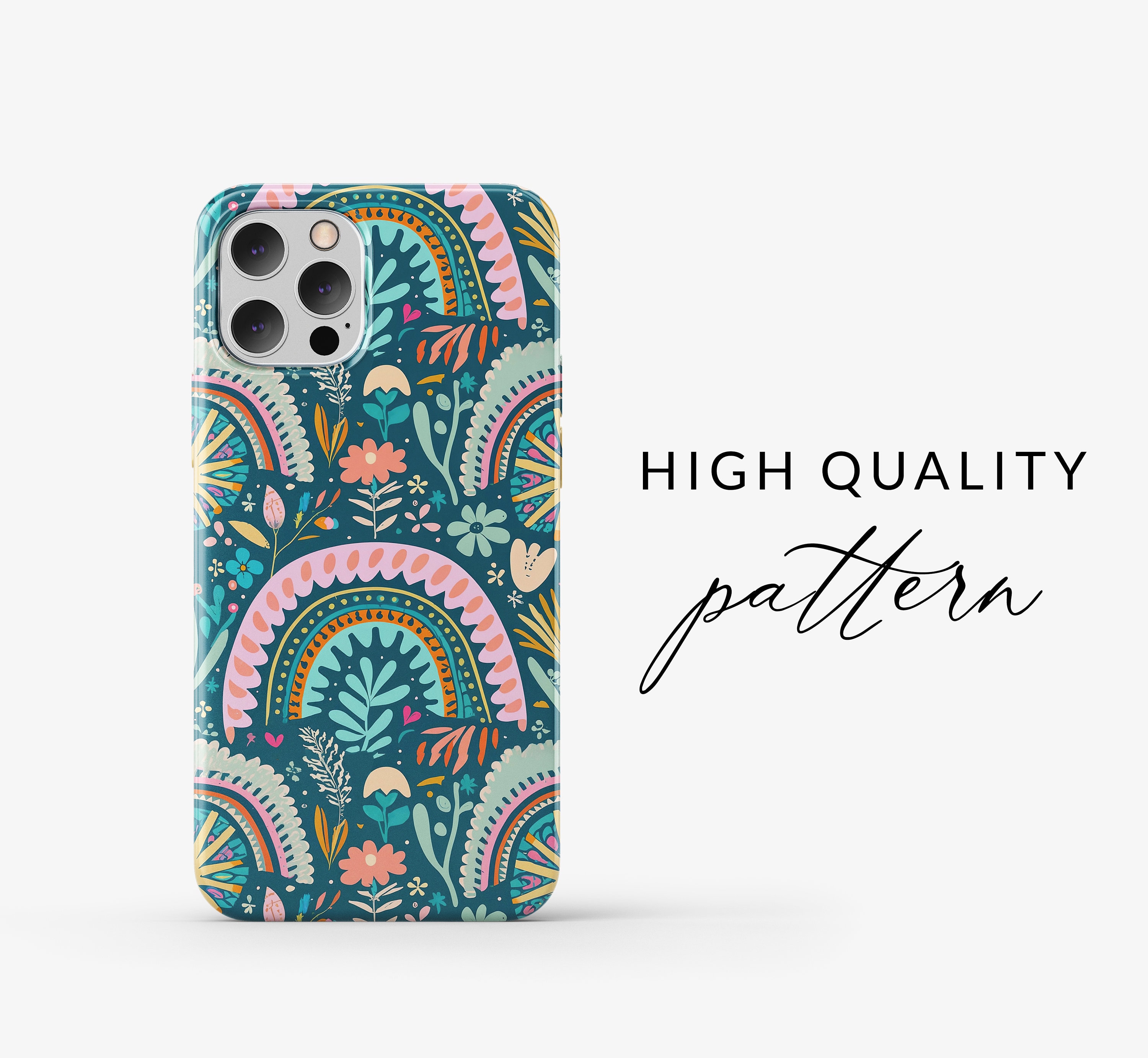 Modern Rainbow Pattern Background, Boho Rainbow Seamless Background ...