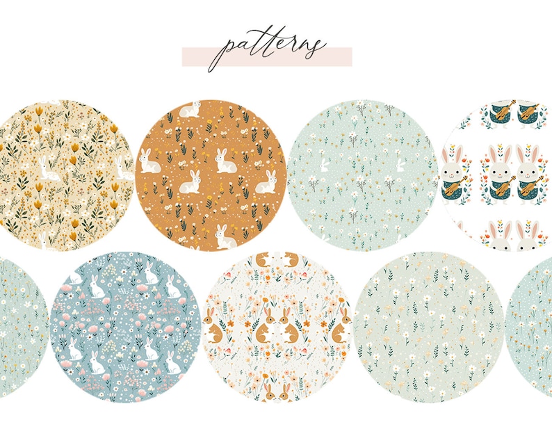 Seamless Bunny Patterns Digital Bunnies Seamless Backgrounds ...