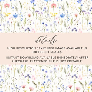 Watercolor Wildflowers Seamless Pattern, Watercolor Meadow Background ...